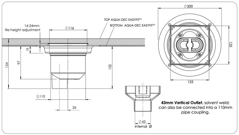 Impey Aqua-Dec EasyFit - Wet Room Floor Former & Waste Tiles