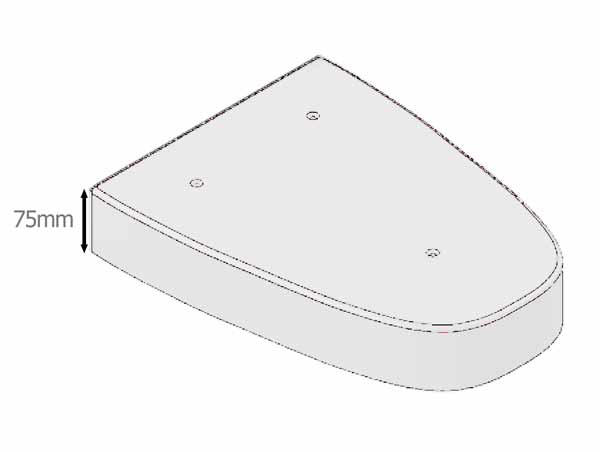 Impey Back to Wall Toilet Plinth 75mm (IPBW75)