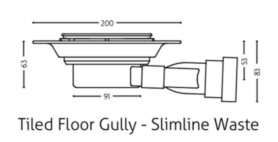 Impey SLW2T01/H slimline waste outlet for tiled floor