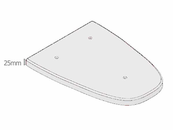 Impey Back to Wall Toilet Plinth 25mm (IPBW25)