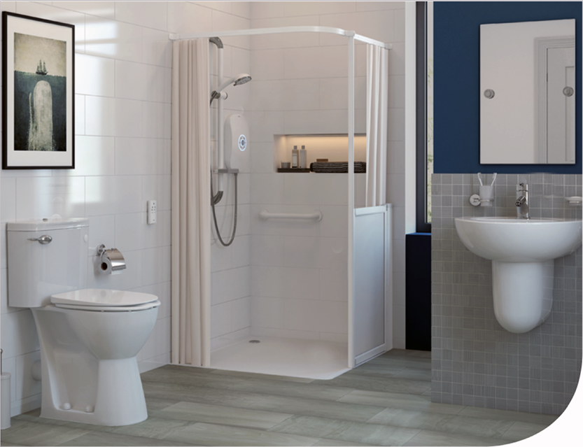 AKW Mullen Level Access Shower Tray For vinyl flooring