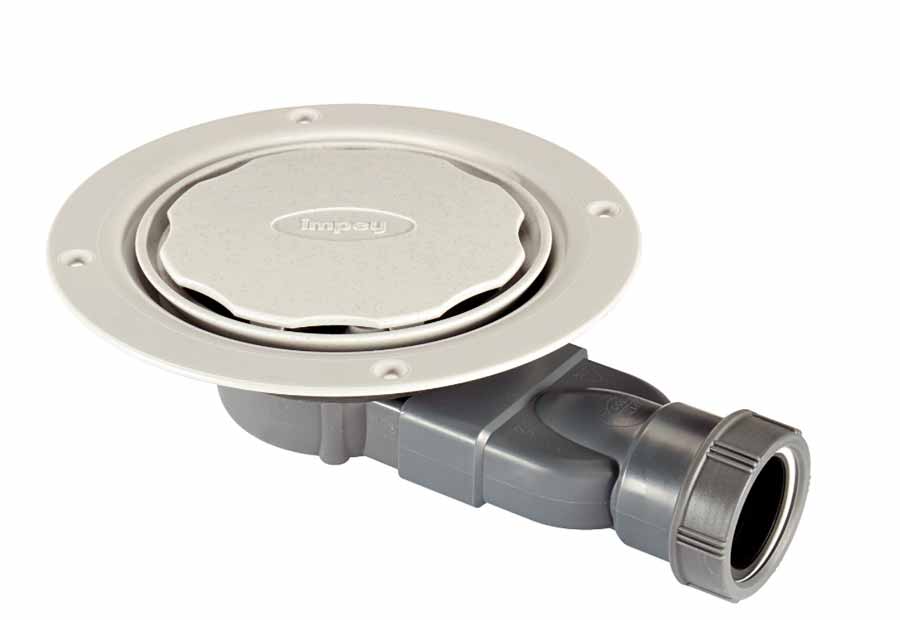 Impey Vinyl SLW2VG/H Slim Wet Floor Shower Waste with Horizontal Outlet ...