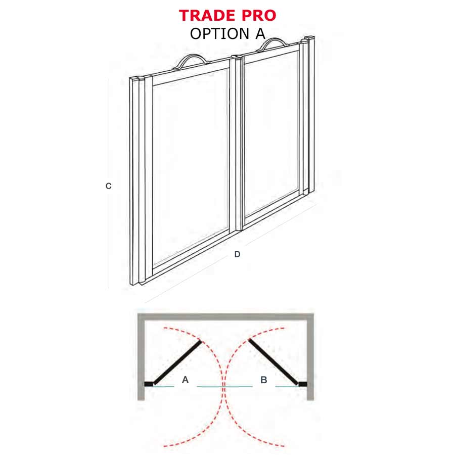 Option A | Trade-Pro | Half Height Shower Screen Doors