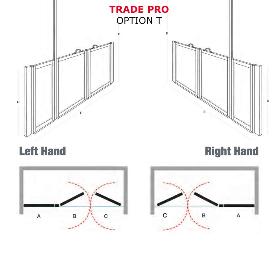 Option T | Trade-Pro | Half Height Shower Screen Doors