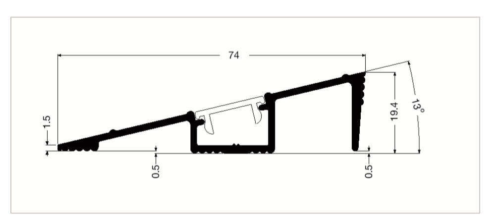 AKW Corner Ramp | Height 20mm | 900x900 | for Braddan Tray.