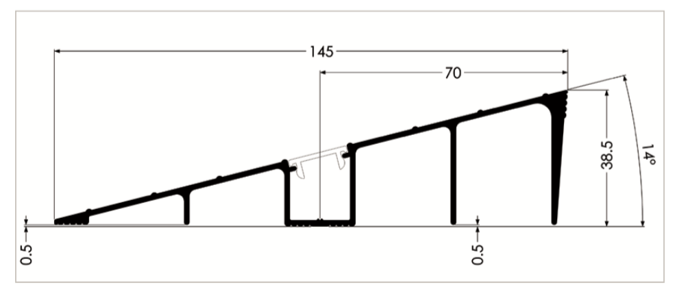 AKW Corner Ramp | Height 40mm | 900x900 | for Braddan Tray.